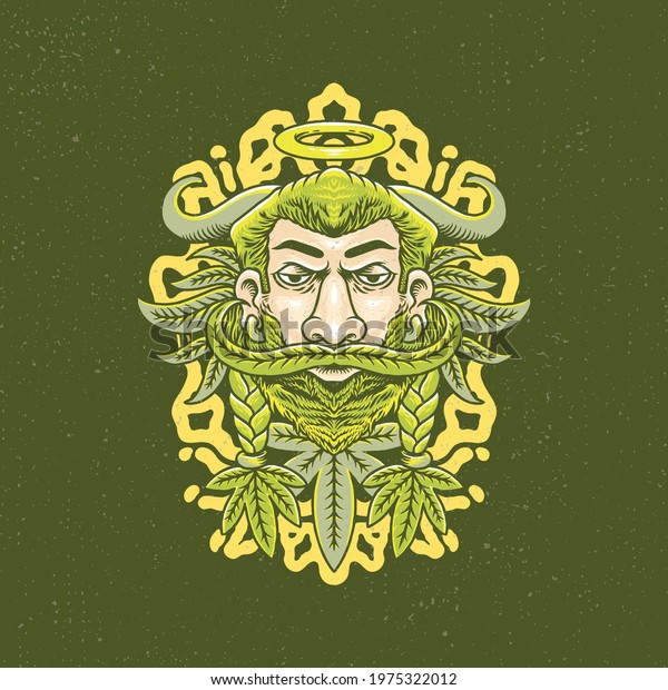 Hand Drawing Illustration Cannabis Combination Artwork Stock Vector ...