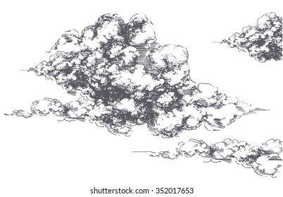 Cloud Illustration Drawing Engraving Ink Line: Vector có sẵn (miễn phí ...