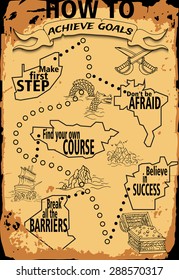 Hand Drawing Infographic Pirate Style Treasure Stock Vector (Royalty ...
