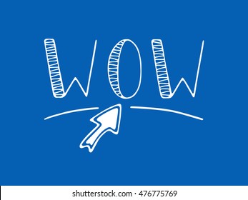 Hand Drawing Interjection Wow Mouse Pointerpositive Stock Vector ...