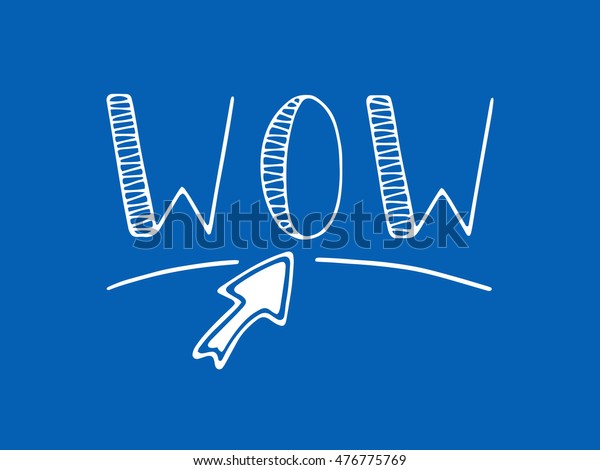 Hand Drawing Interjection Wow Mouse Pointerpositive Stock Vector ...