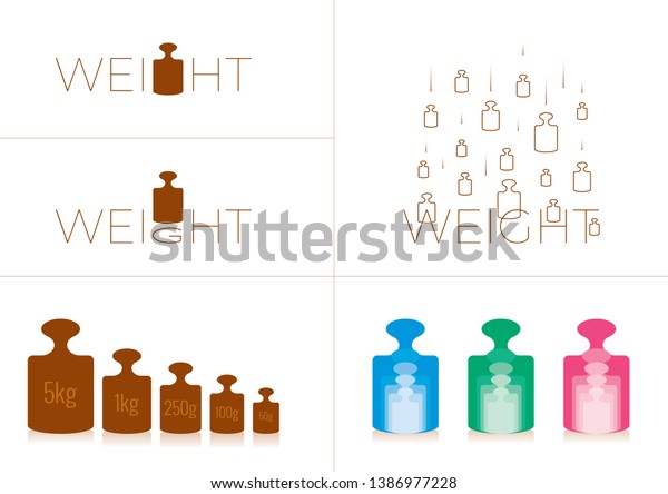 Hand Drawing Kilogram Set Kilogram Word Stock Vector (Royalty Free ...