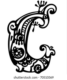 Hand Drawing Letter C Stock Vector (Royalty Free) 70510369 | Shutterstock