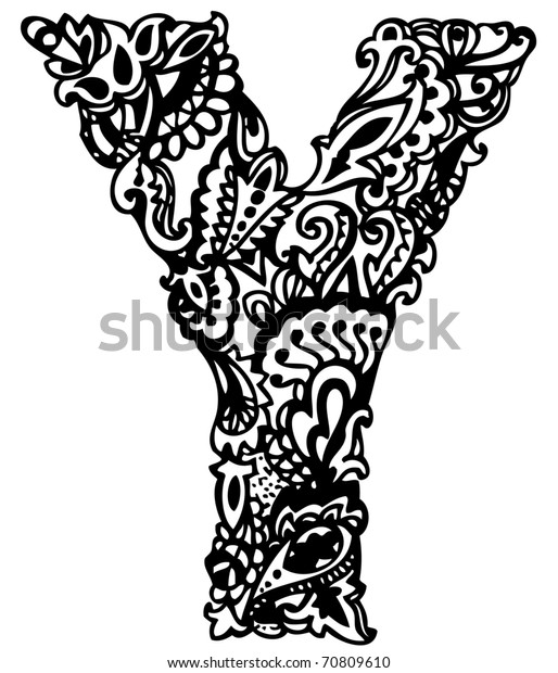 Hand Drawing Letter Y Stock Vector (Royalty Free) 70809610 | Shutterstock