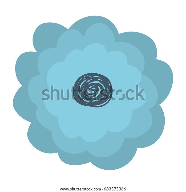 Hand Drawing Light Blue Color Flower Stock Vector (Royalty Free ...
