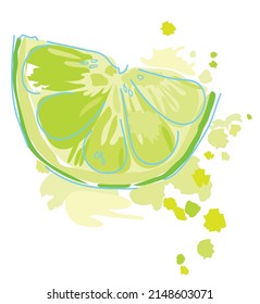 Hand Drawing Lime Tropical Vector Backgroundnatural Stock Vector ...