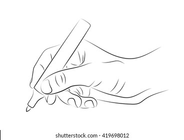 Hand Drawing Marker Line Art Illustration Stock Vector (Royalty Free ...