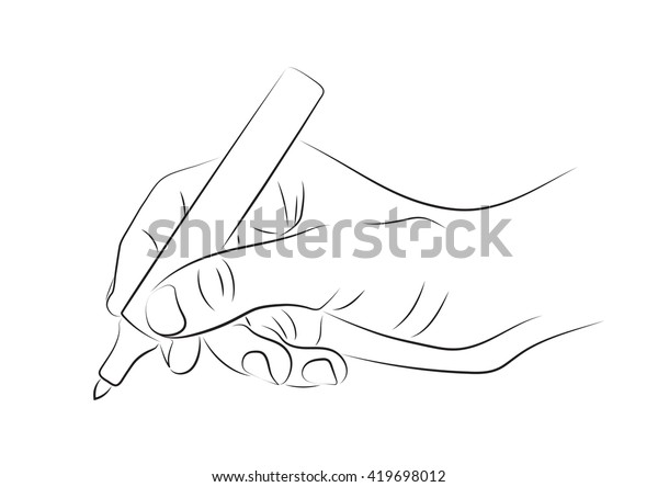 Hand Drawing Marker Line Art Illustration Stock Vector (Royalty Free ...