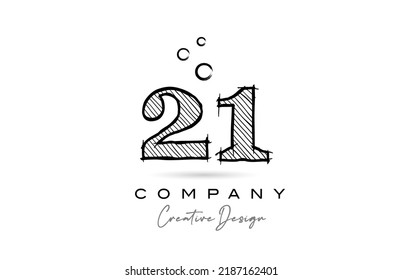 Hand Drawing Number 21 Logo Icon Stock Vector (Royalty Free) 2187162401 ...