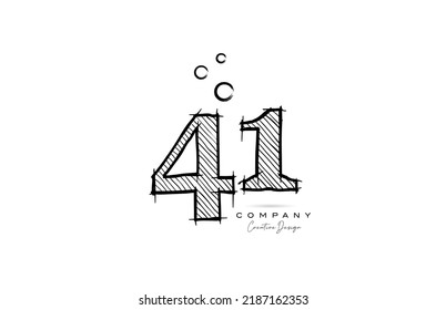 Hand Drawing Number 41 Logo Icon Stock Vector (Royalty Free) 2187162353 ...