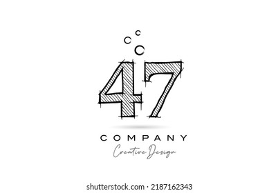 Hand Drawing Number 47 Logo Icon Stock Vector (Royalty Free) 2187162343 ...