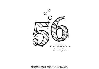 Hand Drawing Number 56 Logo Icon Stock Vector (Royalty Free) 2187162323 ...