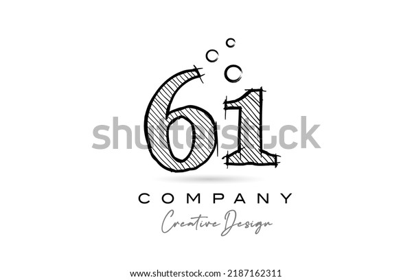 Hand Drawing Number 61 Logo Icon Stock Vector (Royalty Free) 2187162311 ...