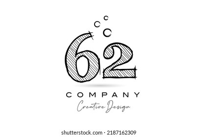 Hand Drawing Number 62 Logo Icon Stock Vector (Royalty Free) 2187162309 ...