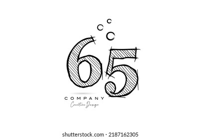 Hand Drawing Number 65 Logo Icon Stock Vector (Royalty Free) 2187162305 ...