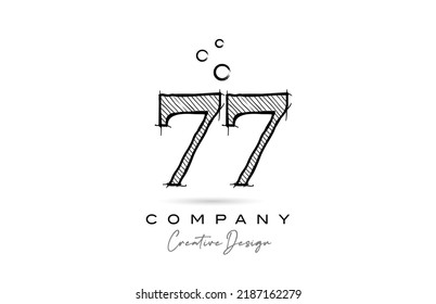 Hand Drawing Number 77 Logo Icon Stock Vector (Royalty Free) 2187162279 ...