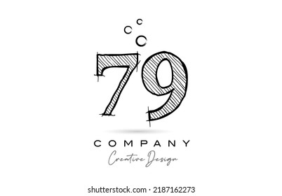 Hand Drawing Number 79 Logo Icon Stock Vector (Royalty Free) 2187162273 ...