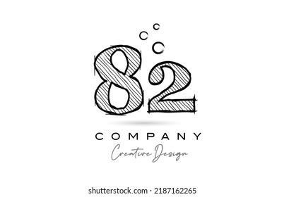 Hand Drawing Number 82 Logo Icon Stock Vector (Royalty Free) 2187162265 ...