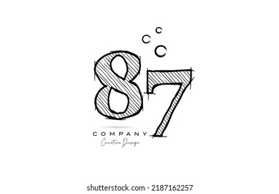 Hand Drawing Number 87 Logo Icon Stock Vector (Royalty Free) 2187162257 ...