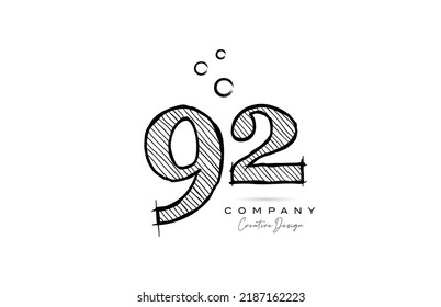 Hand Drawing Number 92 Logo Icon Stock Vector (Royalty Free) 2187162223 ...