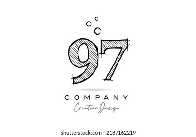 Hand Drawing Number 97 Logo Icon Stock Vector (Royalty Free) 2187162219 ...