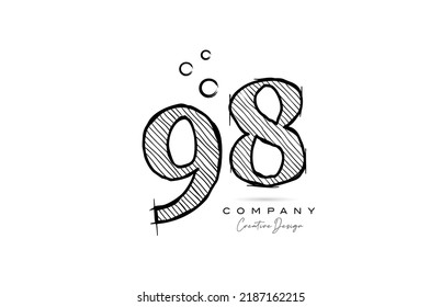 Hand Drawing Number 98 Logo Icon Stock Vector (Royalty Free) 2187162215 ...