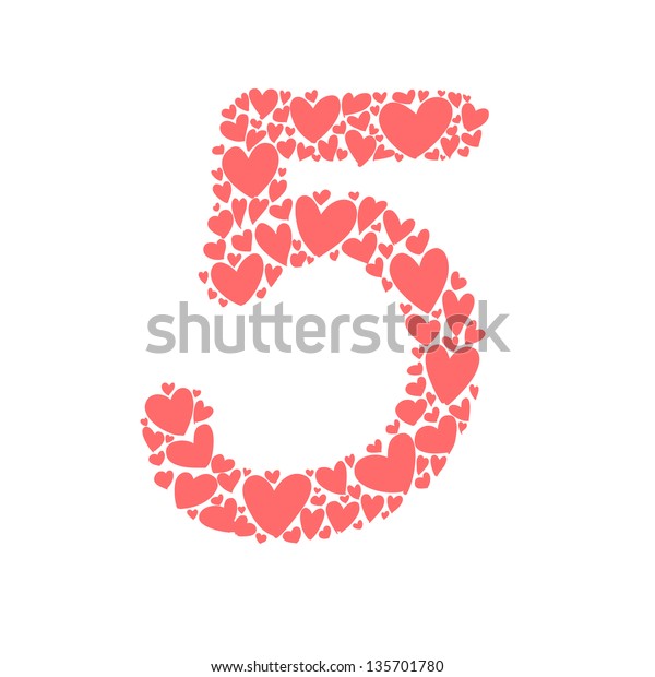 Hand Drawing Number Heart Shape Character Stock Vector (Royalty Free ...