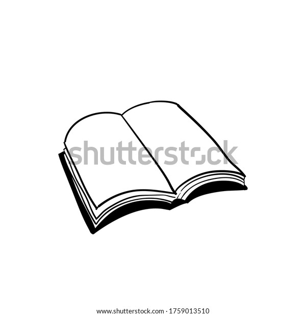 Hand Drawing Open Book Vector Illustration Stock Vector (Royalty Free ...