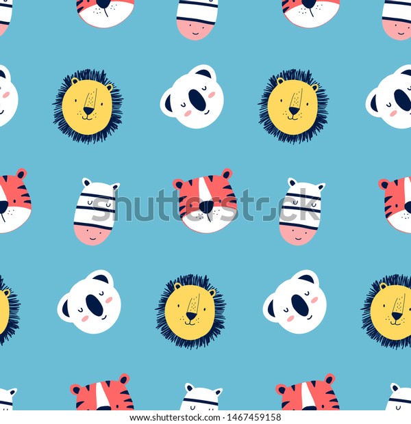 Hand Drawing Print Design Animals Vector Stock Vector (Royalty Free ...