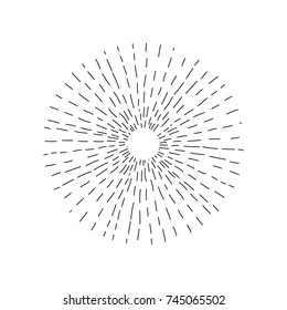 Linear Drawing Rays Sun Vintage Style Stock Vector (Royalty Free) 751356997