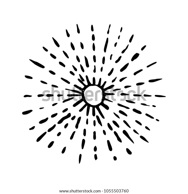 Hand Drawing Rays Sun Vintage Style Stock Vector (Royalty Free ...