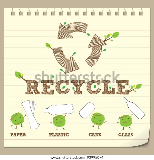 Hand Drawing Recycle Symbol Recycle Bean Stock Vector (Royalty Free ...