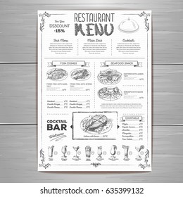 Hand Drawing Restaurant Menu Design Stock Vector (Royalty Free ...
