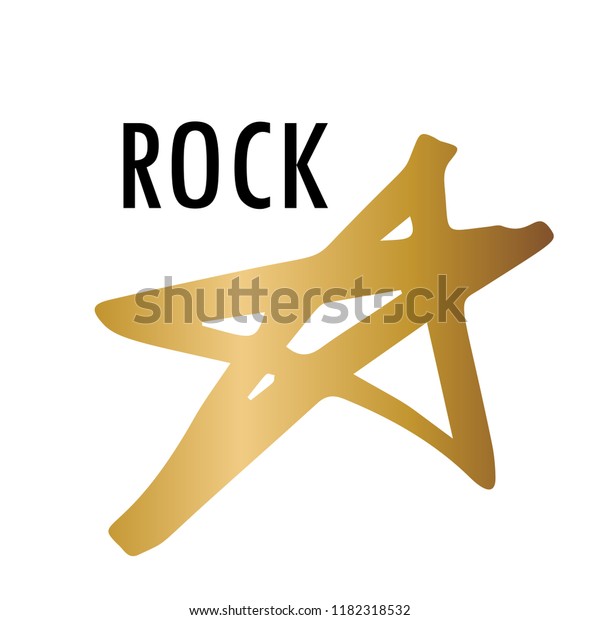 Hand Drawing Rockstar Background Gold Star: เวกเตอร์สต็อก (ปลอดค่า ...