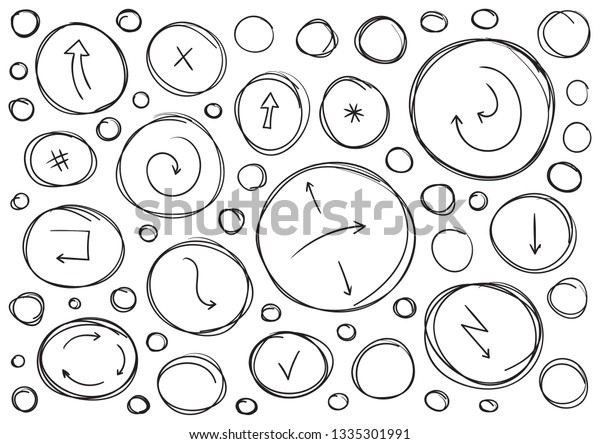Hand Drawing Round Shapes: vector de stock (libre de regalías ...