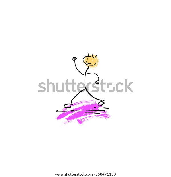 Hand Drawing Sketch Doodle Human Stick Stock Vector (Royalty Free ...