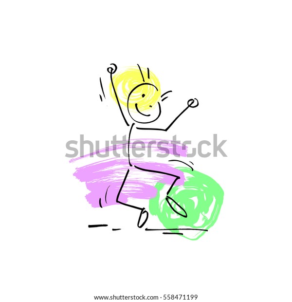 Hand Drawing Sketch Doodle Human Stick Stock Vector (Royalty Free ...