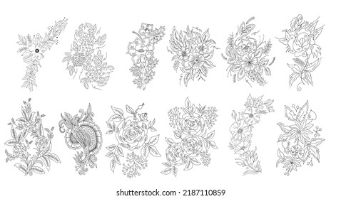 Hand Drawing Sketch Flower Vector Design Stock Vector (Royalty Free ...