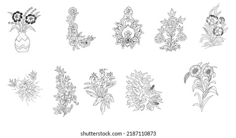 Hand Drawing Sketch Flower Vector Design Stock Vector (Royalty Free ...