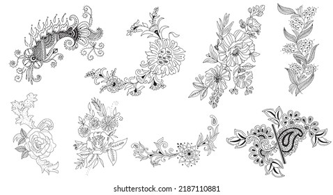 Hand Drawing Sketch Flower Vector Design Stock Vector (Royalty Free ...