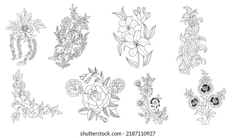 Hand Drawing Sketch Flower Vector Design Stock Vector (Royalty Free ...