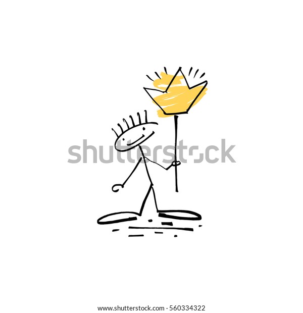 Hand Drawing Sketch Human Stick Figure Stock Vector (Royalty Free ...