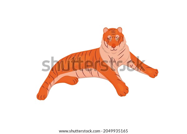 Hand Drawing Tiger Illustration Vector Red Stock Vector (Royalty Free ...