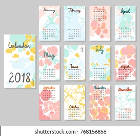 Creative Calendar Template Different Textures Modern Stock Vector ...