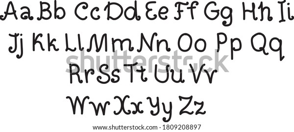 Hand Drawing Vector Font English Alphabet Stock Vector (Royalty Free ...