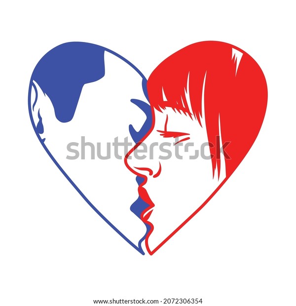 Hand Drawing Vector Illustrationblue Red Face Stock Vector (Royalty ...