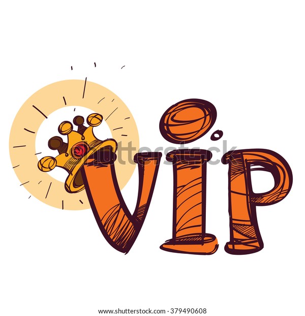 Hand Drawing Vip Symbol Stock Vector (Royalty Free) 379490608 ...