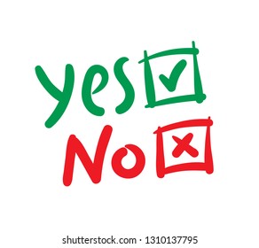 Hand Drawing Yes No Illustration Stock Vector (Royalty Free) 1310137453