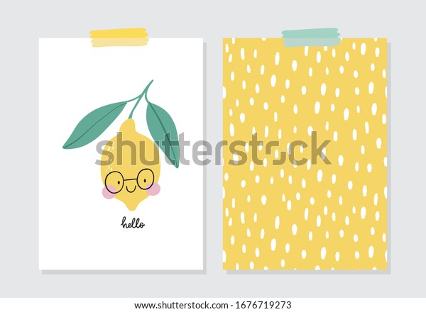 Hand Drawl Summer Print Lemon Vector Stock Vector (Royalty Free ...