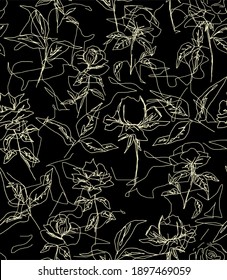 Hand Drawn Abstract Roses All Over Stock Vector (Royalty Free ...